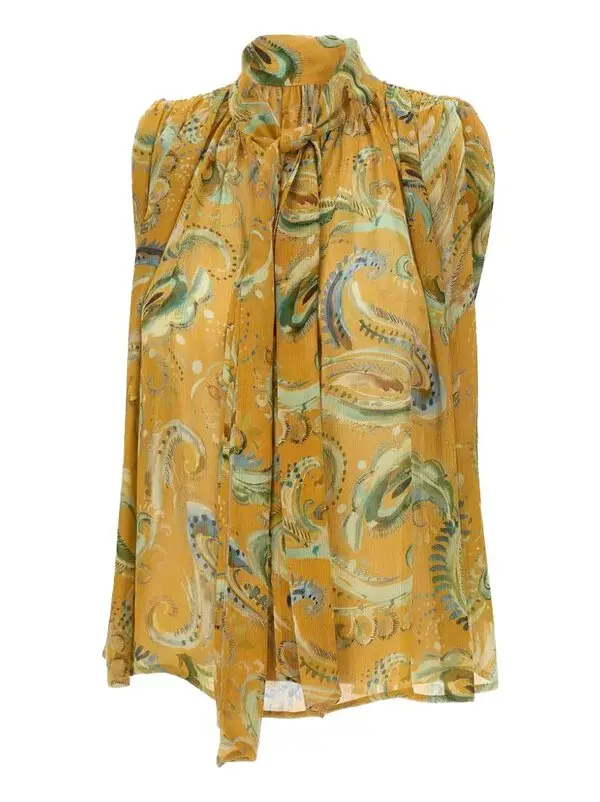 Marella Paisley Scarf Blouse - Yellow