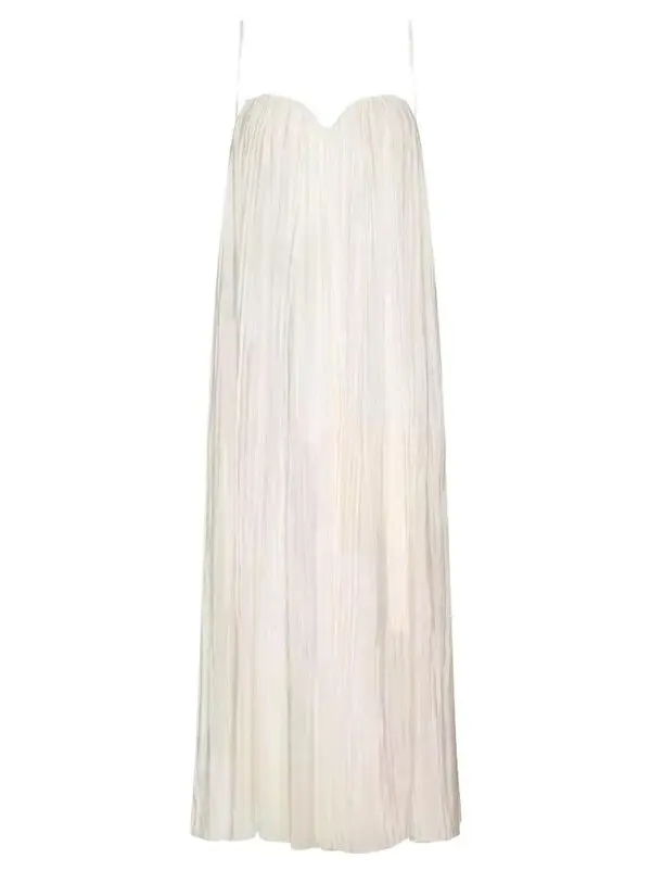 ROTATE BY BIRGER CHRISTENSEN Pleated Strap Dress - White