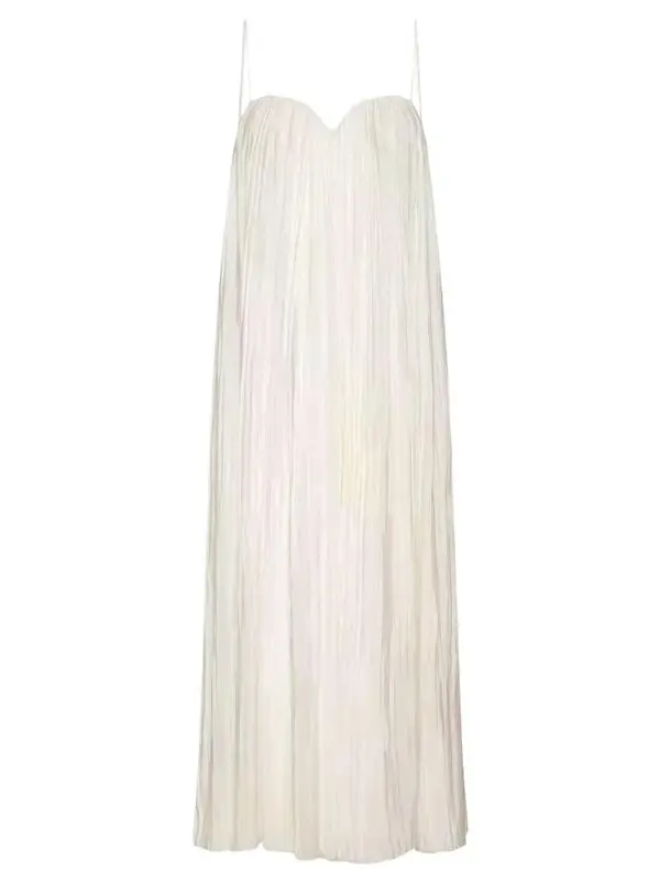 ROTATE BY BIRGER CHRISTENSEN Pleated Strap Dress - White
