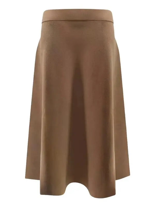Max Mara Flared Skirt With Elastic Waistband - Brown