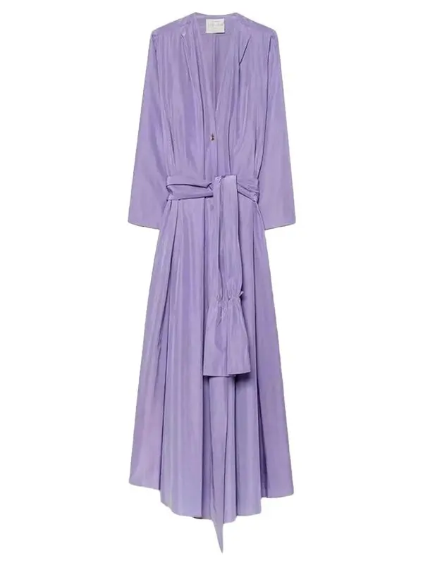 FORTE_FORTE Belted Wrap Dress - Purple