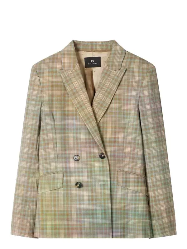 Paul Smith Checked Double-breasted Blazer - Brown
