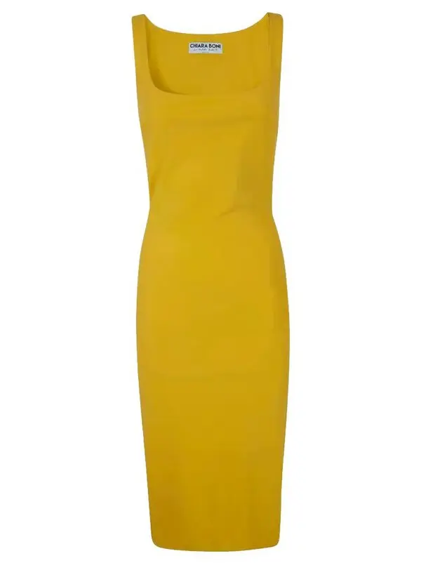 Chiara Boni La Petite Robe Square-neck Pencil Dress - Yellow