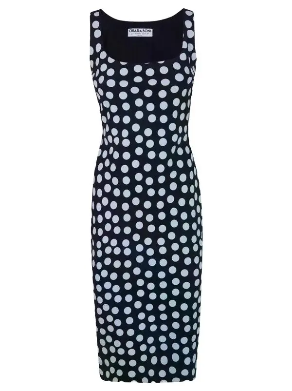 Chiara Boni La Petite Robe Polka-dot Dress - Black