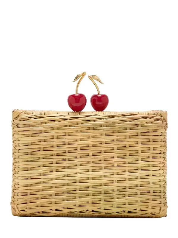 WAIWAI RIO Cherry Woven Clutch - Neutrals