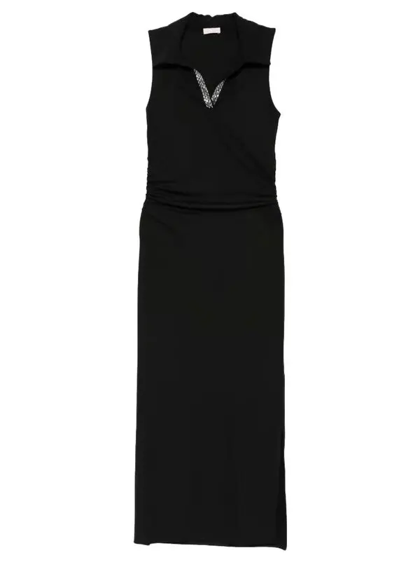 Liu Jo Midi Dress With Gemstone Embellishment - Black