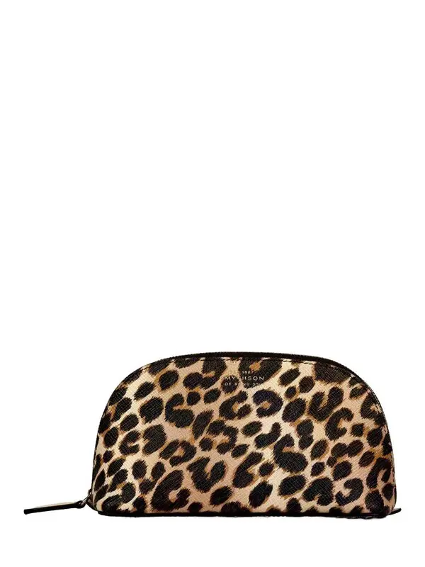 Smythson Leopard Print Makeup Bag - Neutrals