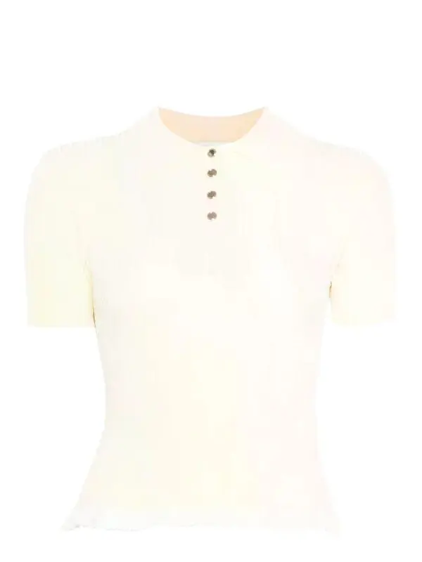 Sandro Lace-detail Polo Shirt - Neutrals