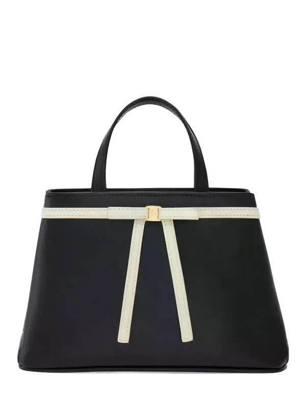 FERRAGAMO Mini Bow Top Handle Bag - Black