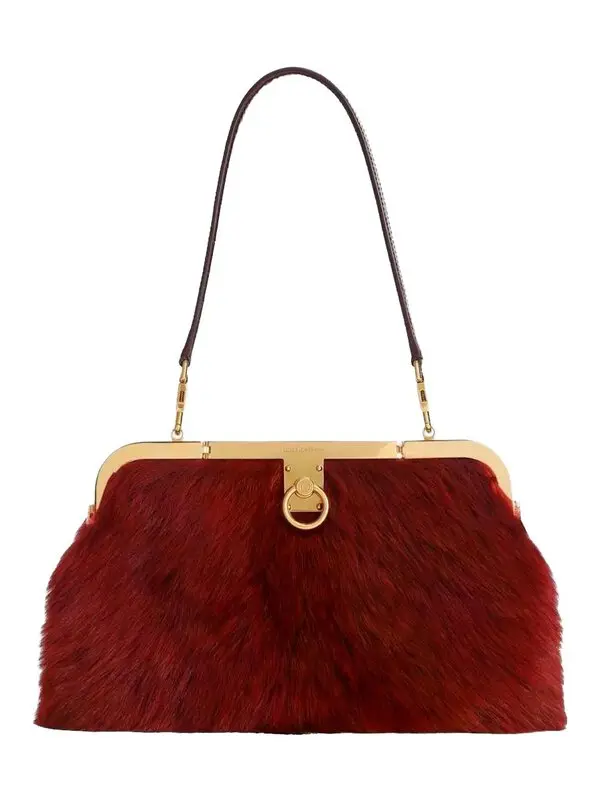 Dolce & Gabbana Amanda Handbag In Sheepskin And Crocodile Leather - Red