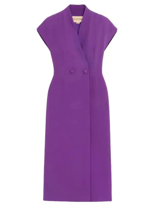 Valentino Garavani Cady Couture Wrap Dress - Purple