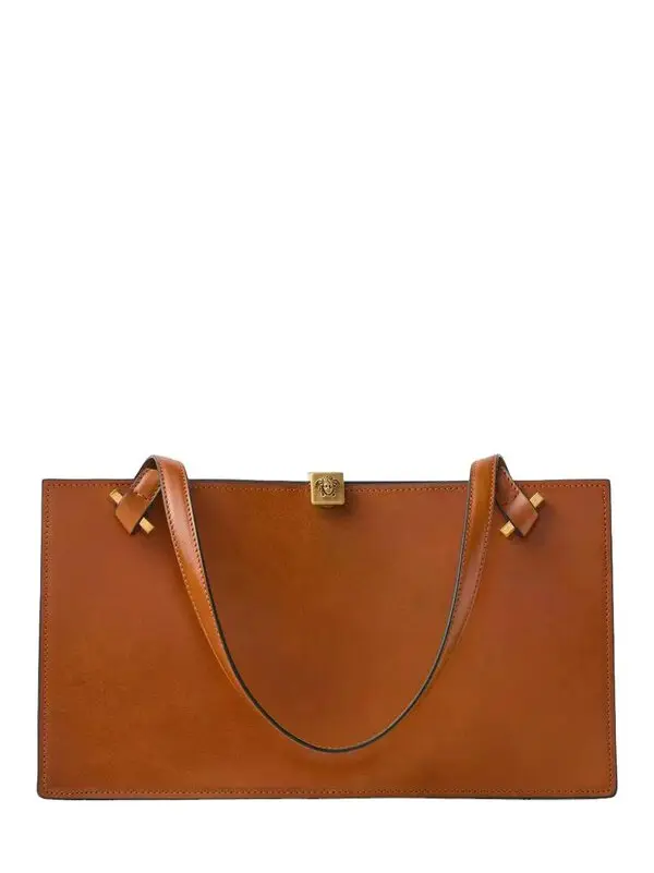 Versace Severine Leather Tote Bag - Brown