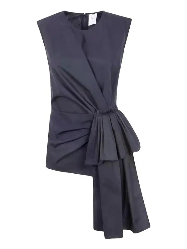 Mantū Draped Knot-detail Top - Black