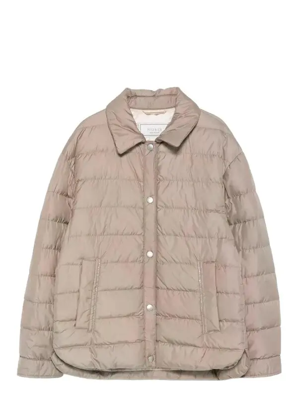 Peserico Snap-button Quilted Jacket - Neutrals