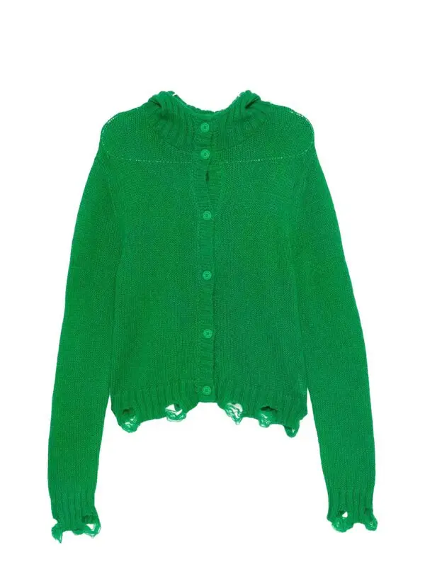 CHARLES JEFFREY Button-up Hoodie - Green