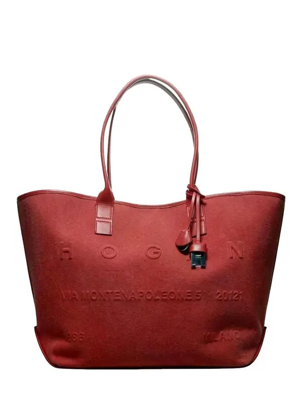 Hogan Address Embossed Tote - Red