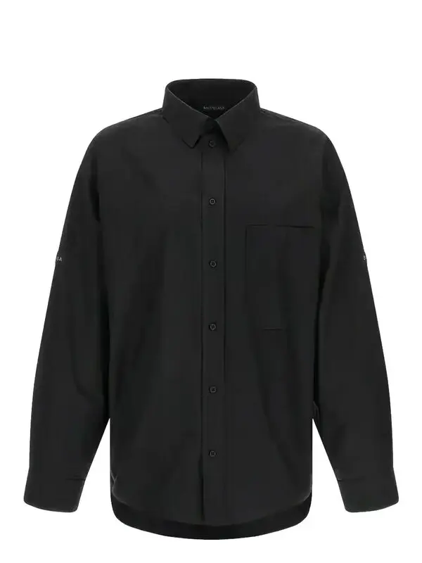 Balenciaga Button-fastening Cotton Shirt Jacket - Black