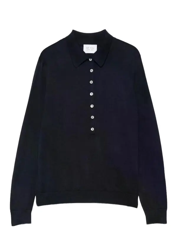 BEYOU Buttoned Polo Shirt - Blue