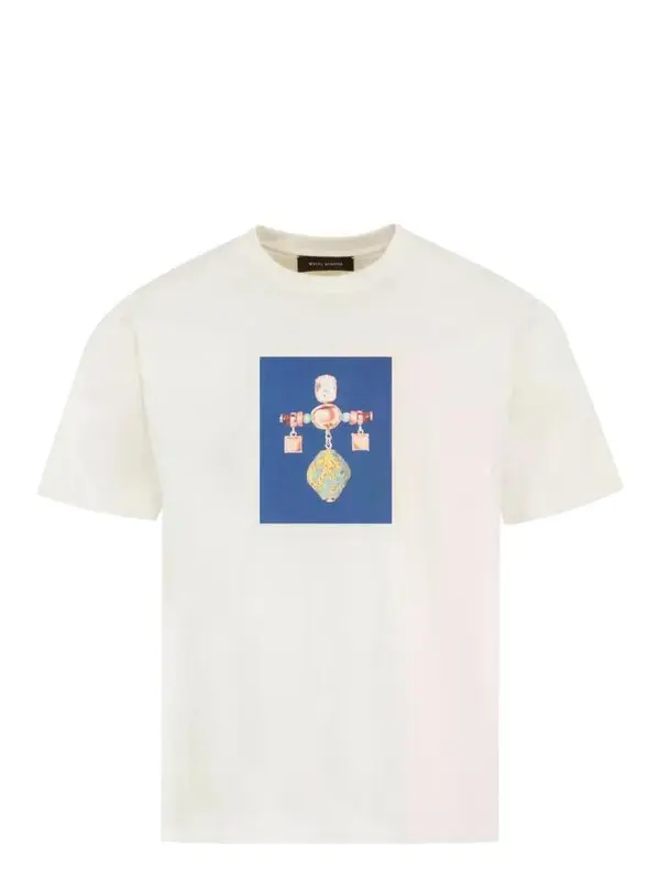 WALES BONNER Compass Graphic T-shirt - Neutrals