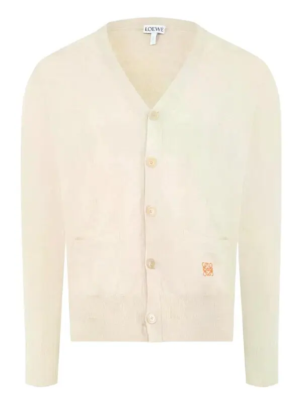 Loewe Anagram Pocket Cardigan - Neutrals