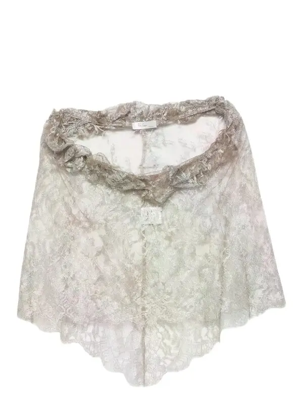 FELY CAMPO Ruffled Lace Top - Grey
