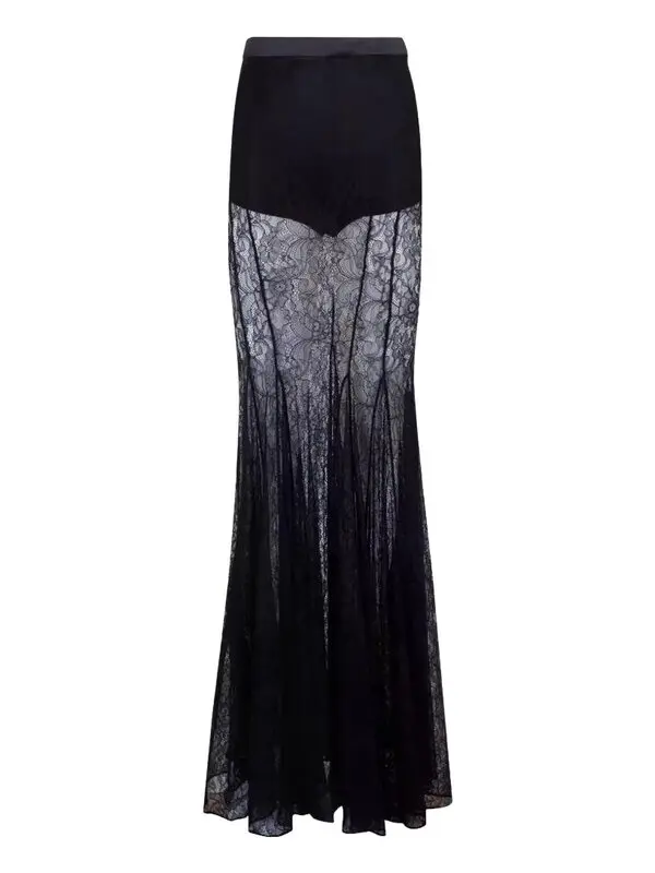 Elisabetta Franchi Lace Maxi Skirt - Black