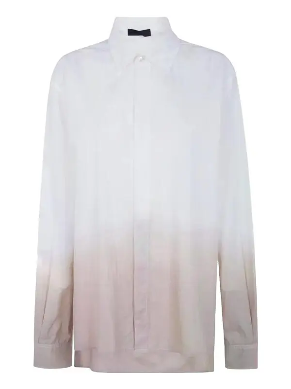 MARIA CALDERARA Dip-dye-effect Button-down Shirt - White