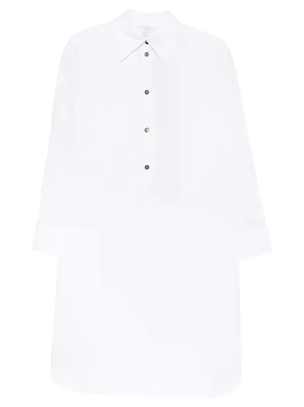 Malo Button Midi Shirt Dress - White
