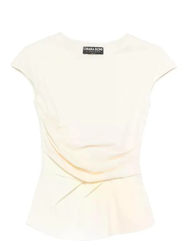 Chiara Boni La Petite Robe Gathered Peplum Top - Neutrals
