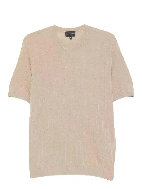 Emporio Armani Knitted Short-sleeve T-shirt - Neutrals