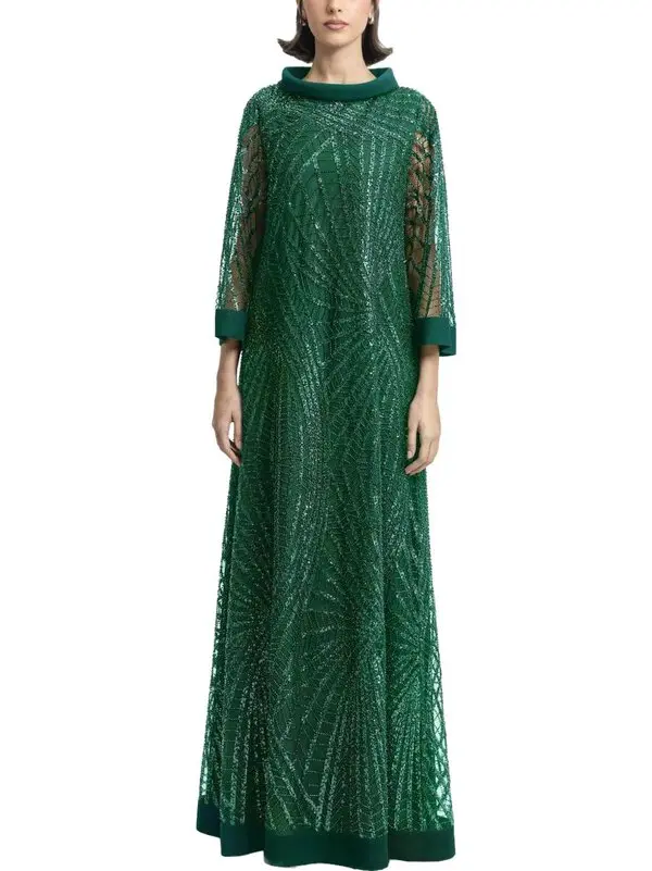 GEMY MAALOUF Beaded Maxi Dress - Green