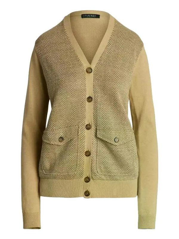 Ralph Lauren Herringbone Pocket Cardigan - Neutrals