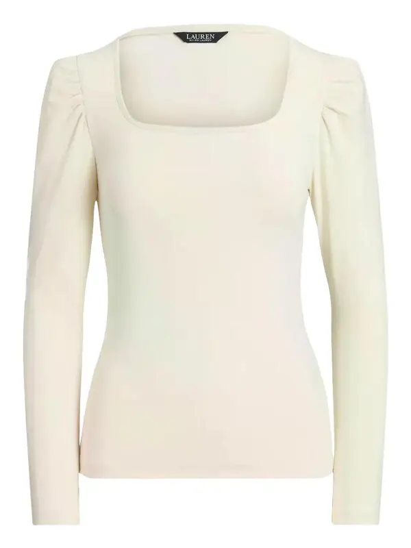 Ralph Lauren Puffed-sleeve Square Neck T-shirt - Neutrals
