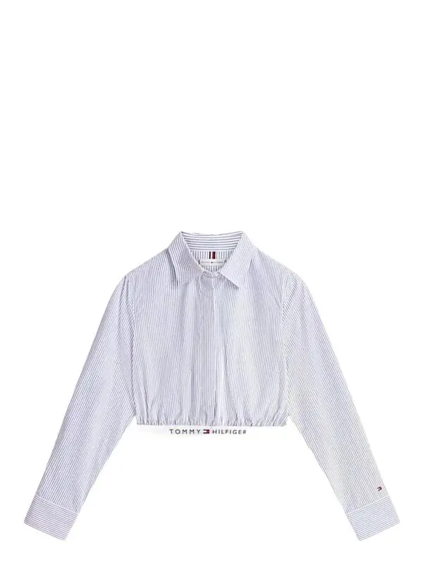 Tommy Hilfiger Striped Cropped Shirt - White