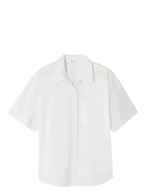 American Vintage Buttoned Cotton Shirt With Pocket Detail - White