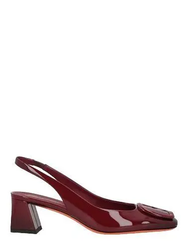 Santoni Pumps In Leather With Appliqués - Red