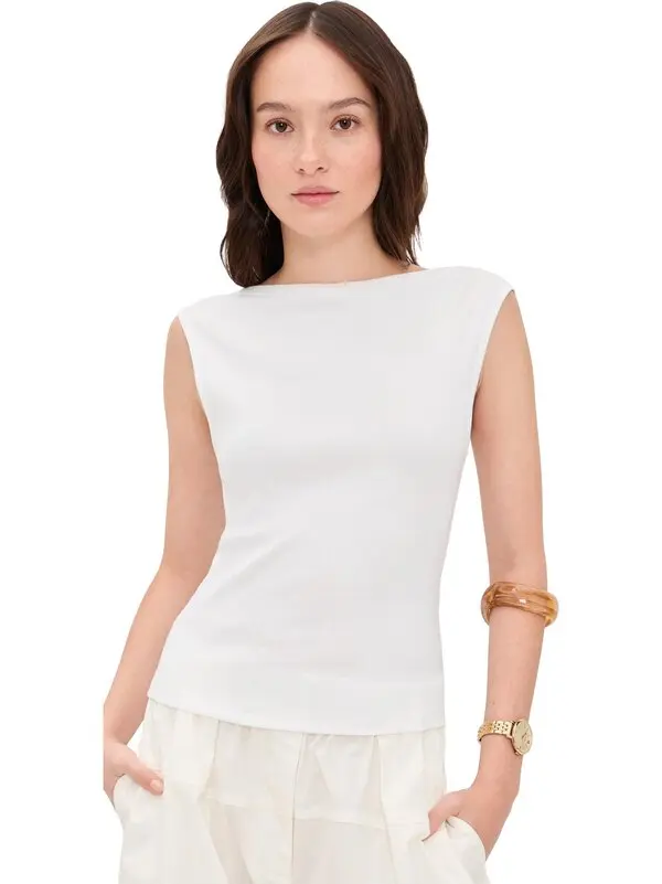 ST. AGNI Cotton Ballerina Top - White