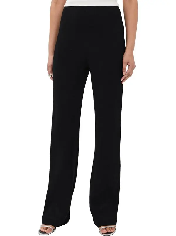 Tibi Viscose Plisse Corbit Pants - Black