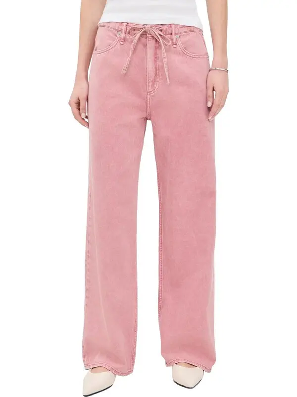 Rag & Bone Featherweight Phoebe Drawstring Jeans - Raspberry
