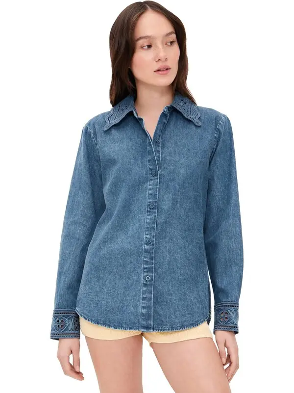 Rails Bethany Denim Top - Antique Blue