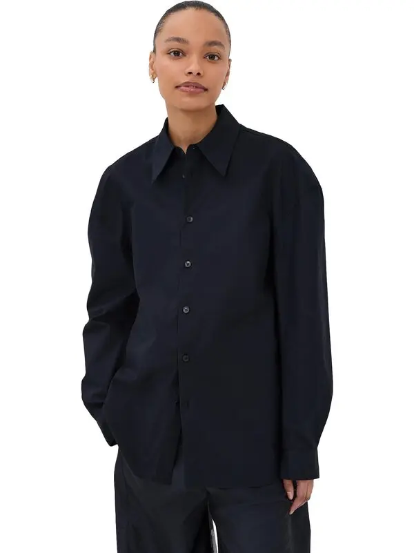 Tibi Hinged Button-down Shirt - Navy