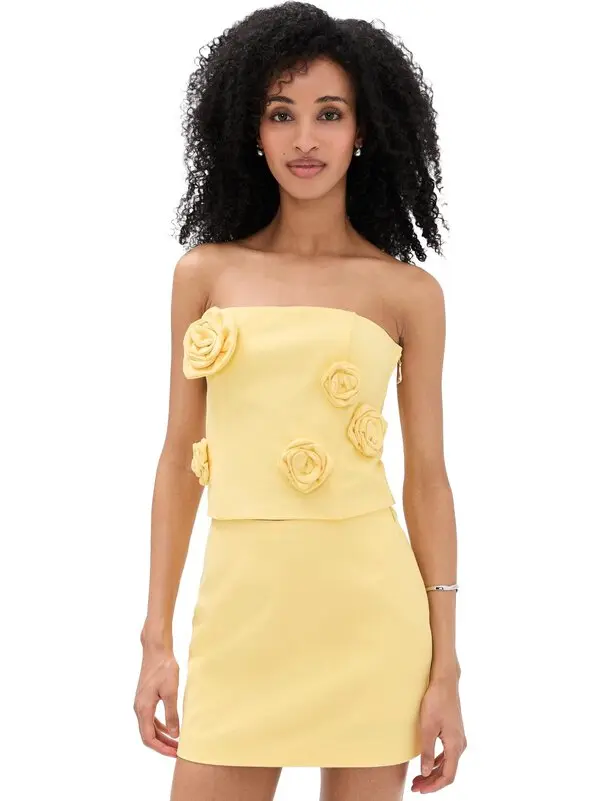 Line & Dot Eleodra Tube Top - Yellow