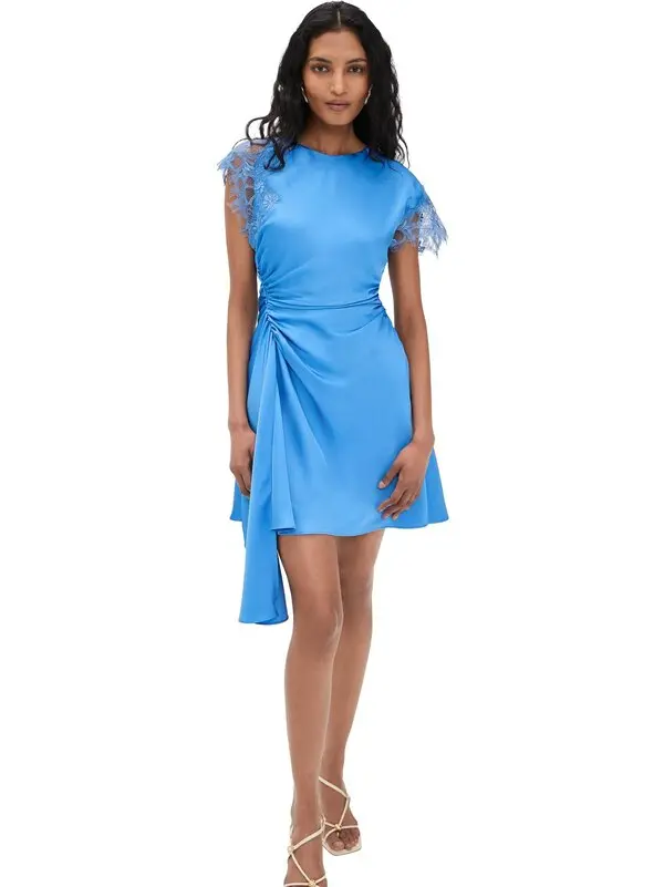 AMUR Zina Ruched Mini Dress - Cerulean Mist