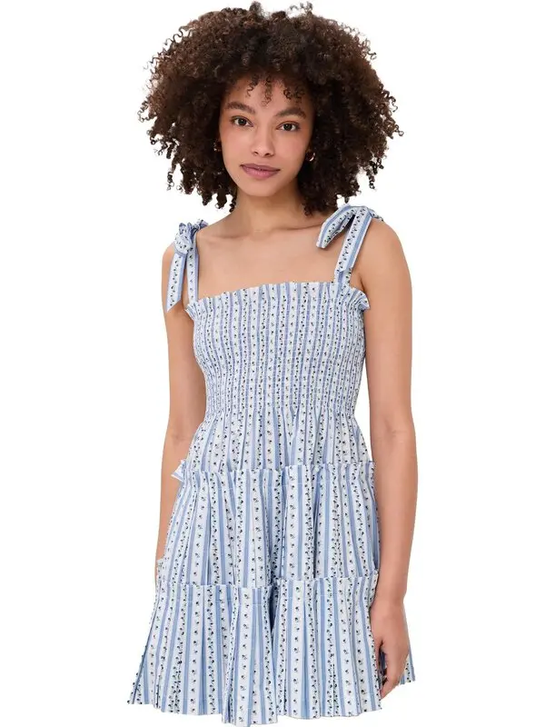 Hill House Home The Ribbon Charlotte Nap Dress - Petal Stripe Blue