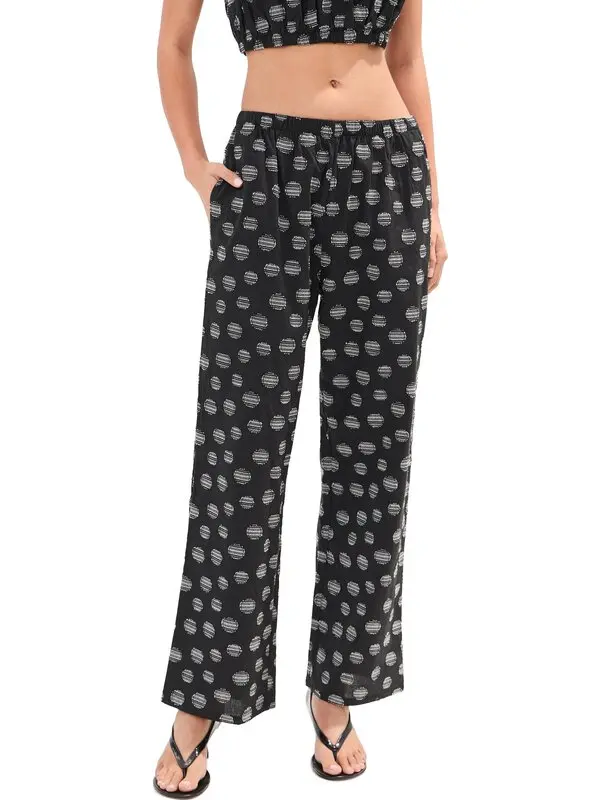 LE BOP Camille Jacquard Dot Pants - Black/white