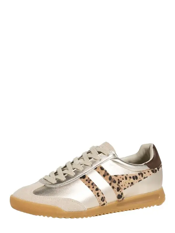 Gola Torpedo Glimmer Safari Sneakers - Gold/leopard/dark Brown