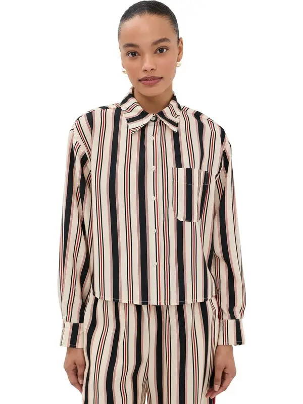 LITTLE LIES Horizon Shirt - Beige Stripe