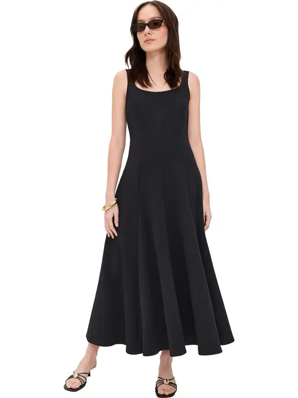 Vince Square Neck Seamed Dress - Black