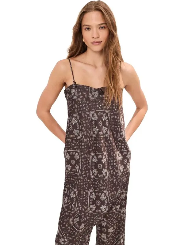 LE BOP Frankie Bandana Print Top - Brown Bandana