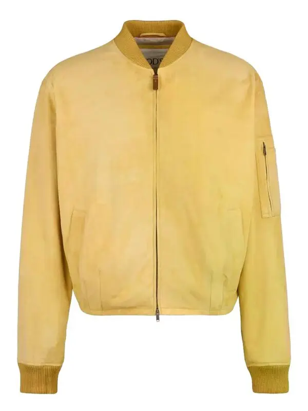 TOD'S Leather Bomber Jacket - Yellow